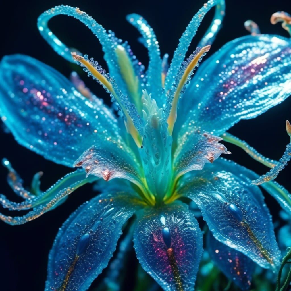 alien orchid plant - Ethereal Alien Bloom in Iridescent Bea...