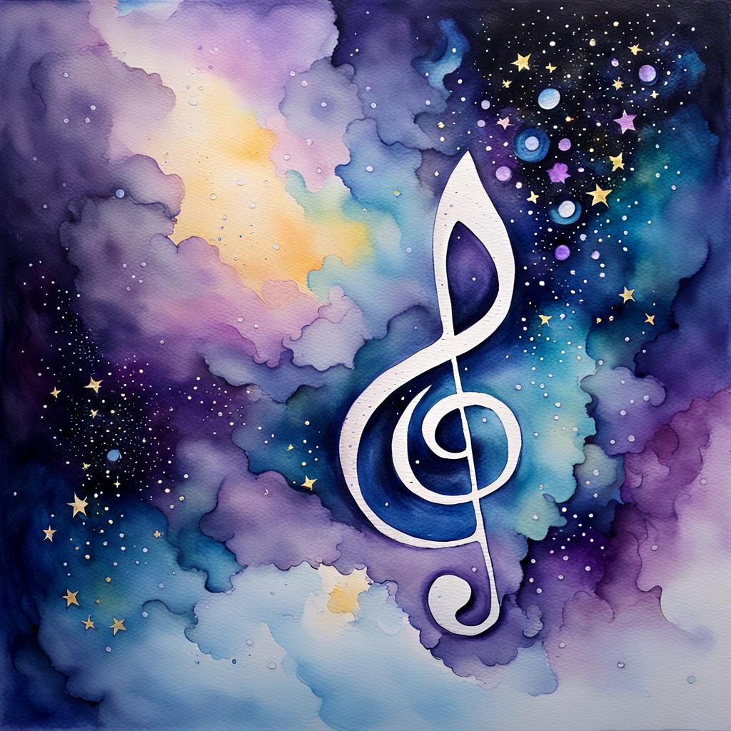 Whimsical Music Notes - Whimsical Music Note in Dreamy Water...