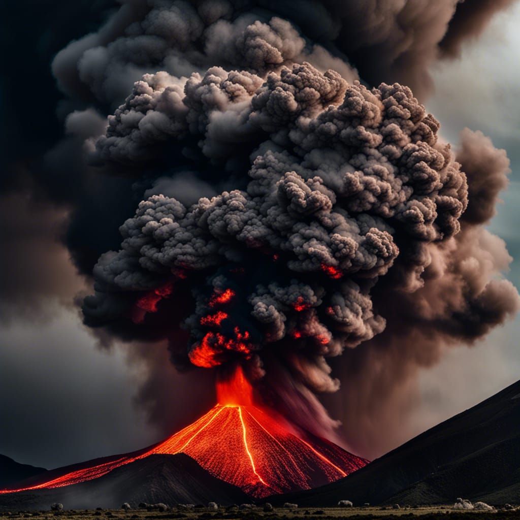 Nature vents its anger with a volcanic eruption - AI Generated Artwork ...