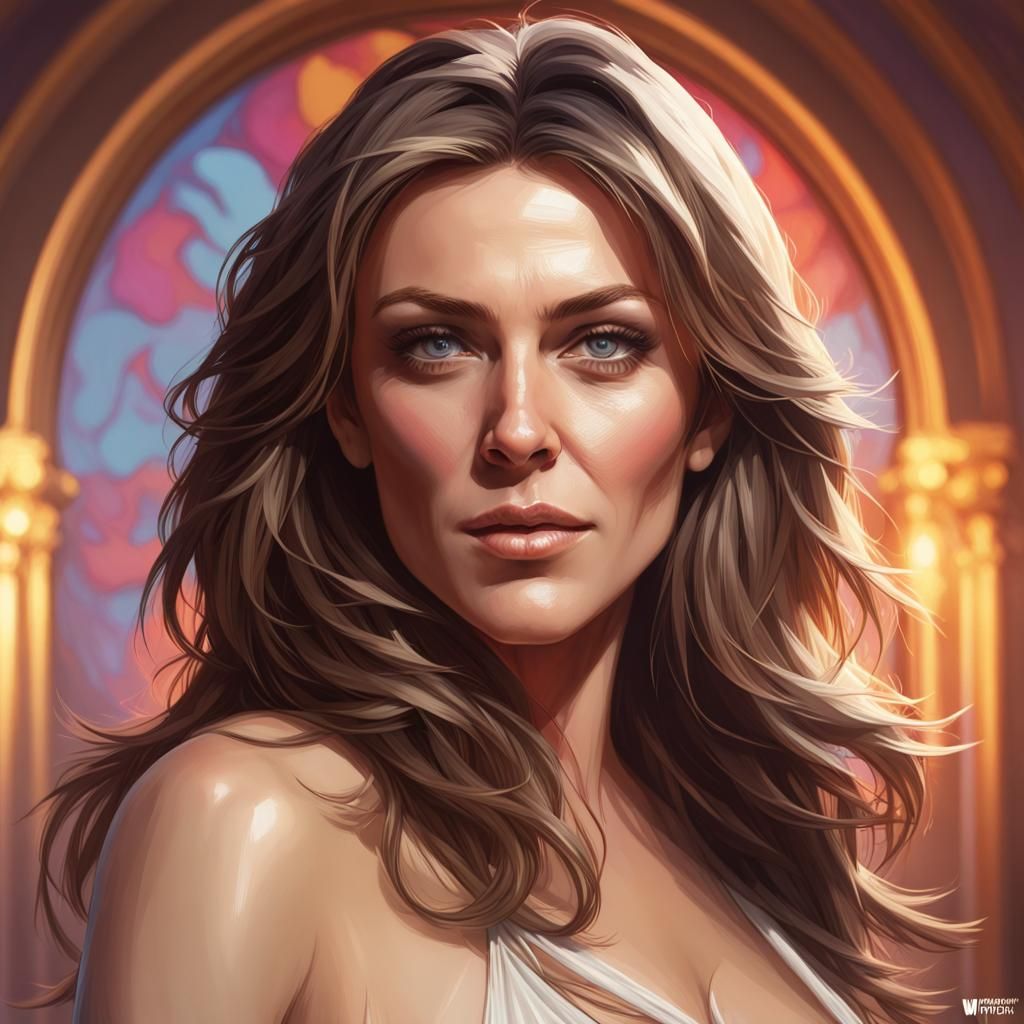 Elizabeth Hurley head and shoulders portrait, 8k resolution concept art ...