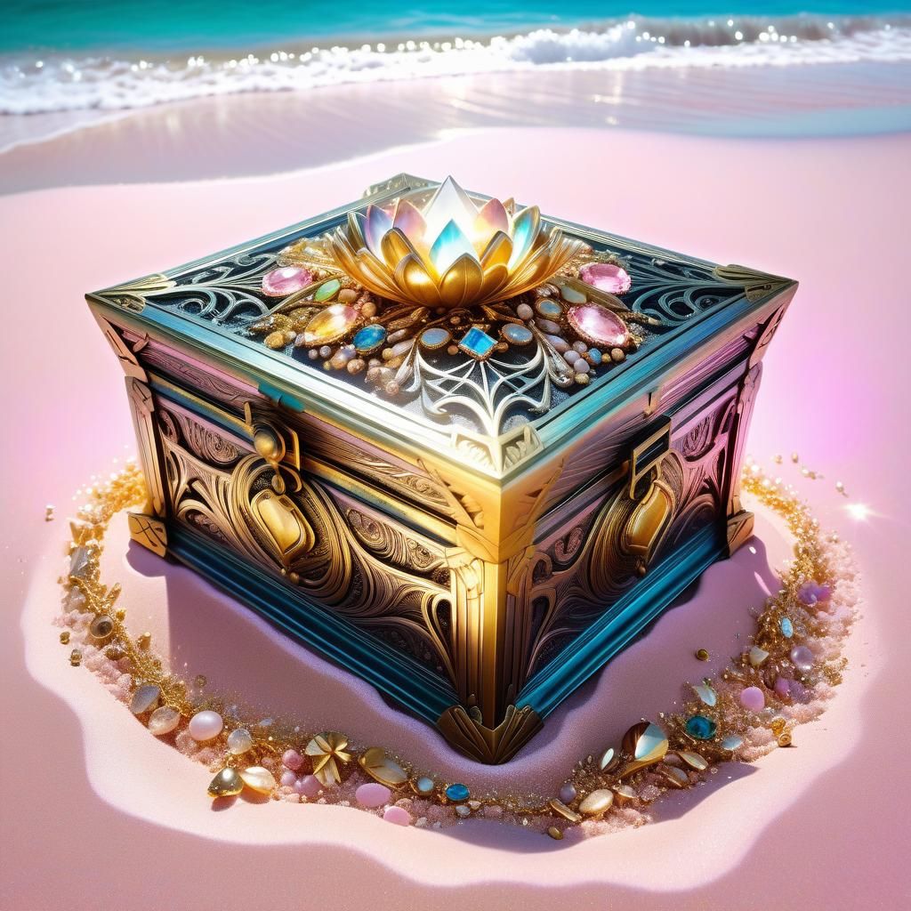 Pastel Lotus Treasure Box - AI Generated Artwork - NightCafe Creator