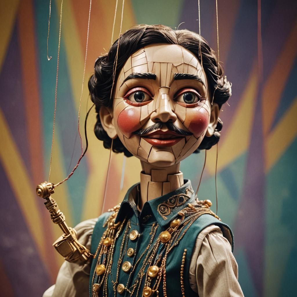 art deco puppet on a string - AI Generated Artwork - NightCafe Creator