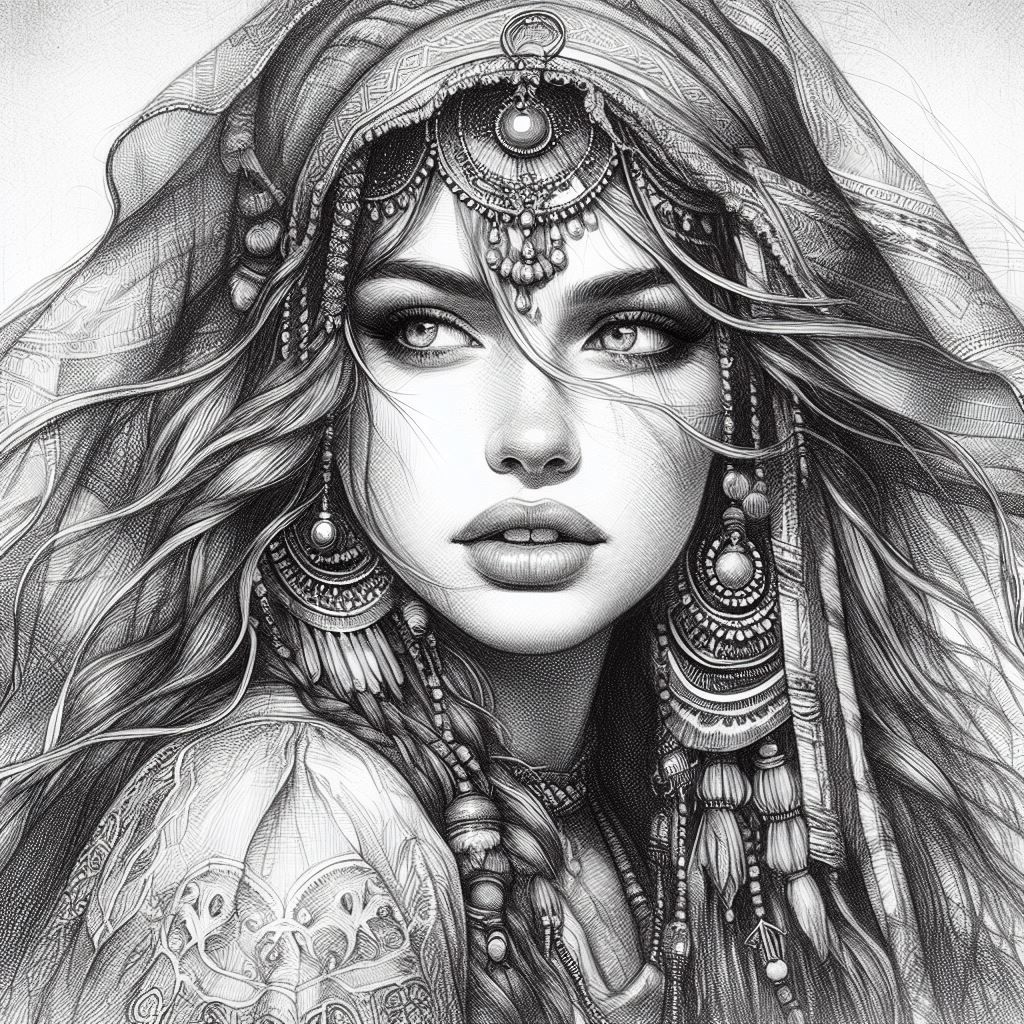 Gypsy Woman Breeze - AI Generated Artwork - NightCafe Creator