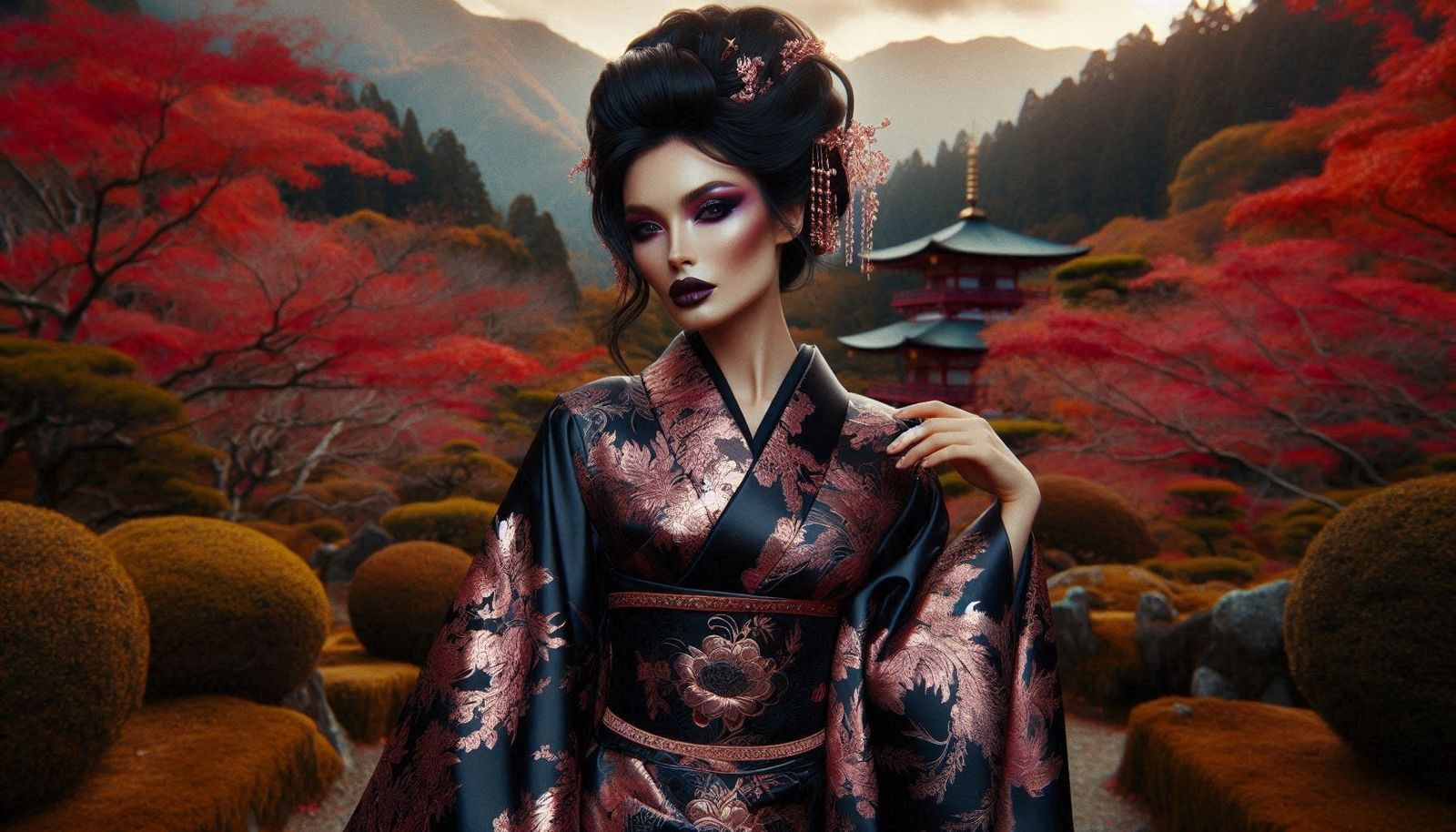 Gothic Geisha - AI Generated Artwork - NightCafe Creator
