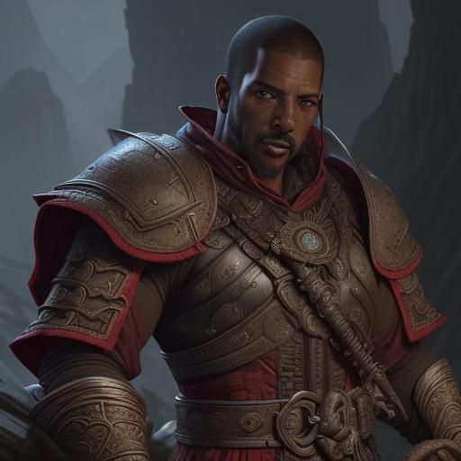 Redguard male; WIP elder scrolls redguard, portrait - AI Generated ...