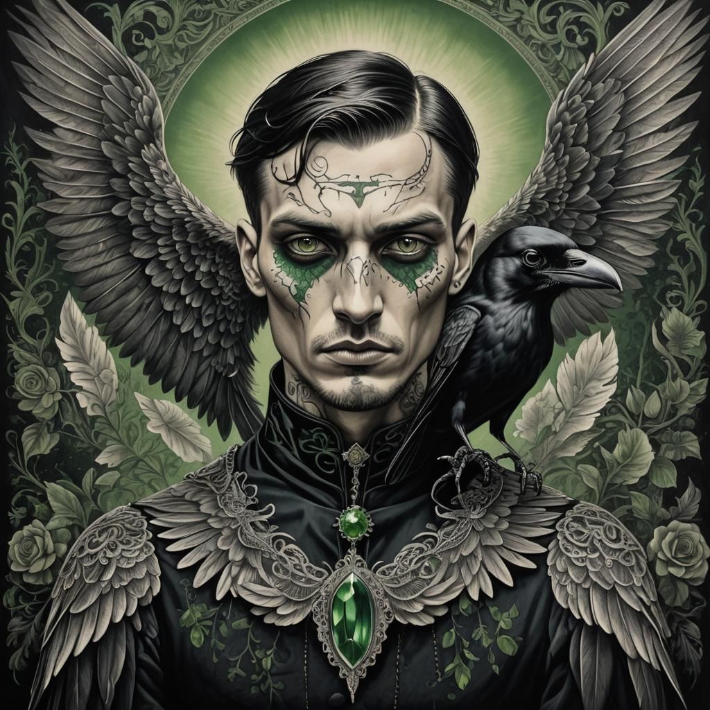 Man and Crow - AI Generated Artwork - NightCafe Creator