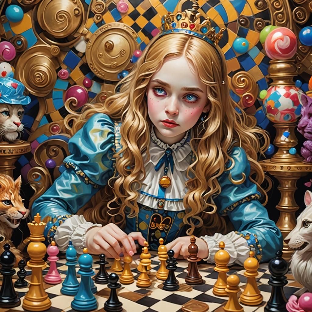 Alice is playing chess in Wonderland - AI Generated Artwork - NightCafe ...