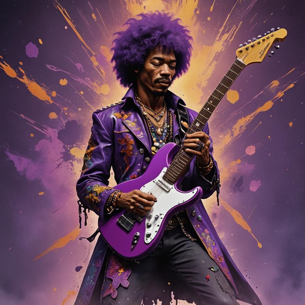 Jimmy Hendrix Purple Haze - AI Generated Artwork - NightCafe Creator