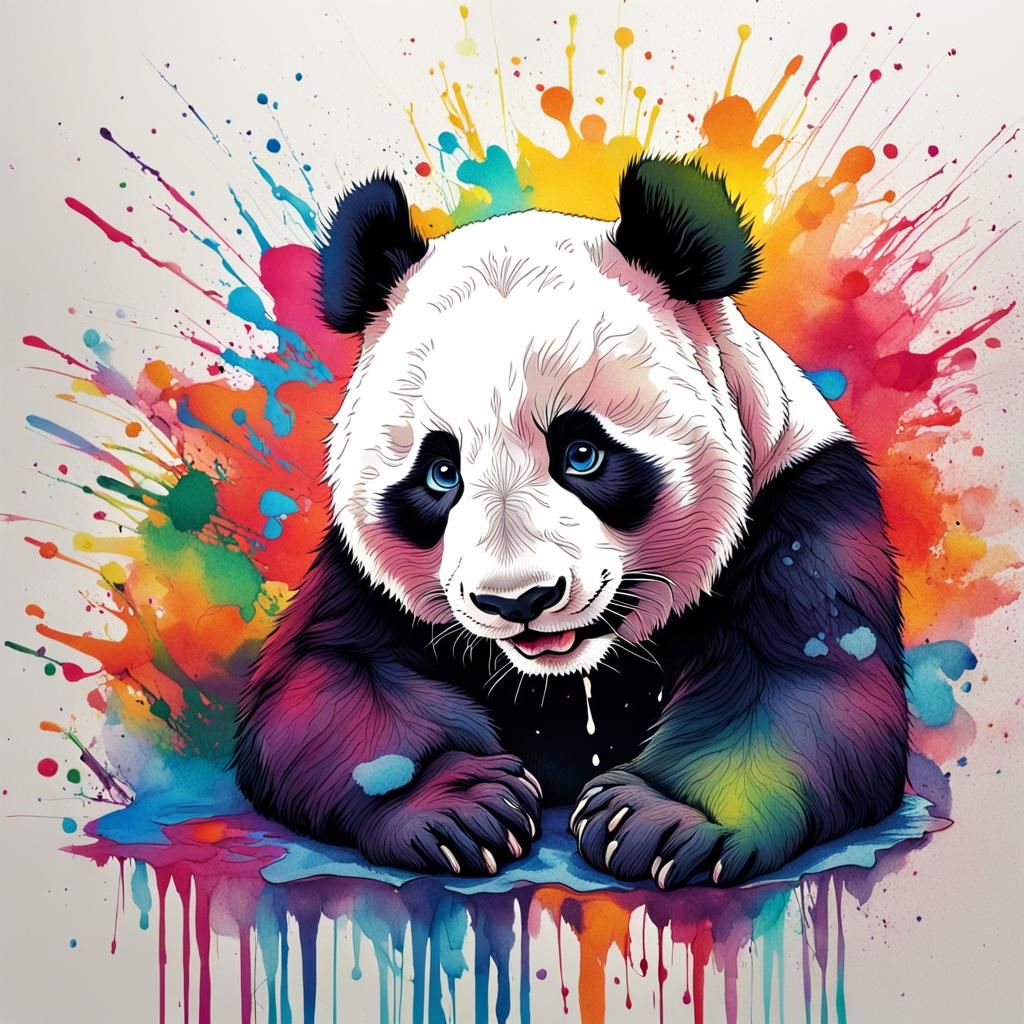 Panda paint - AI Generated Artwork - NightCafe Creator