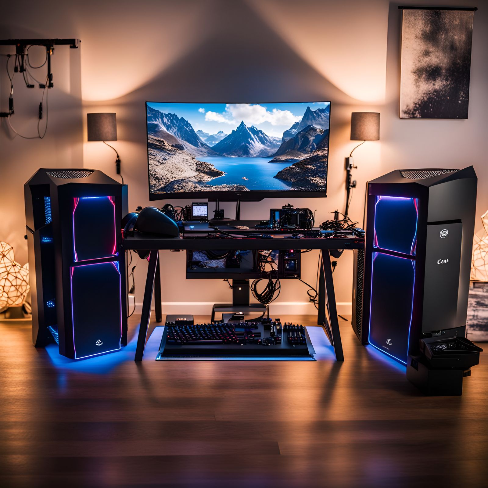 Gaming PC Setup - AI Generated Artwork - NightCafe Creator