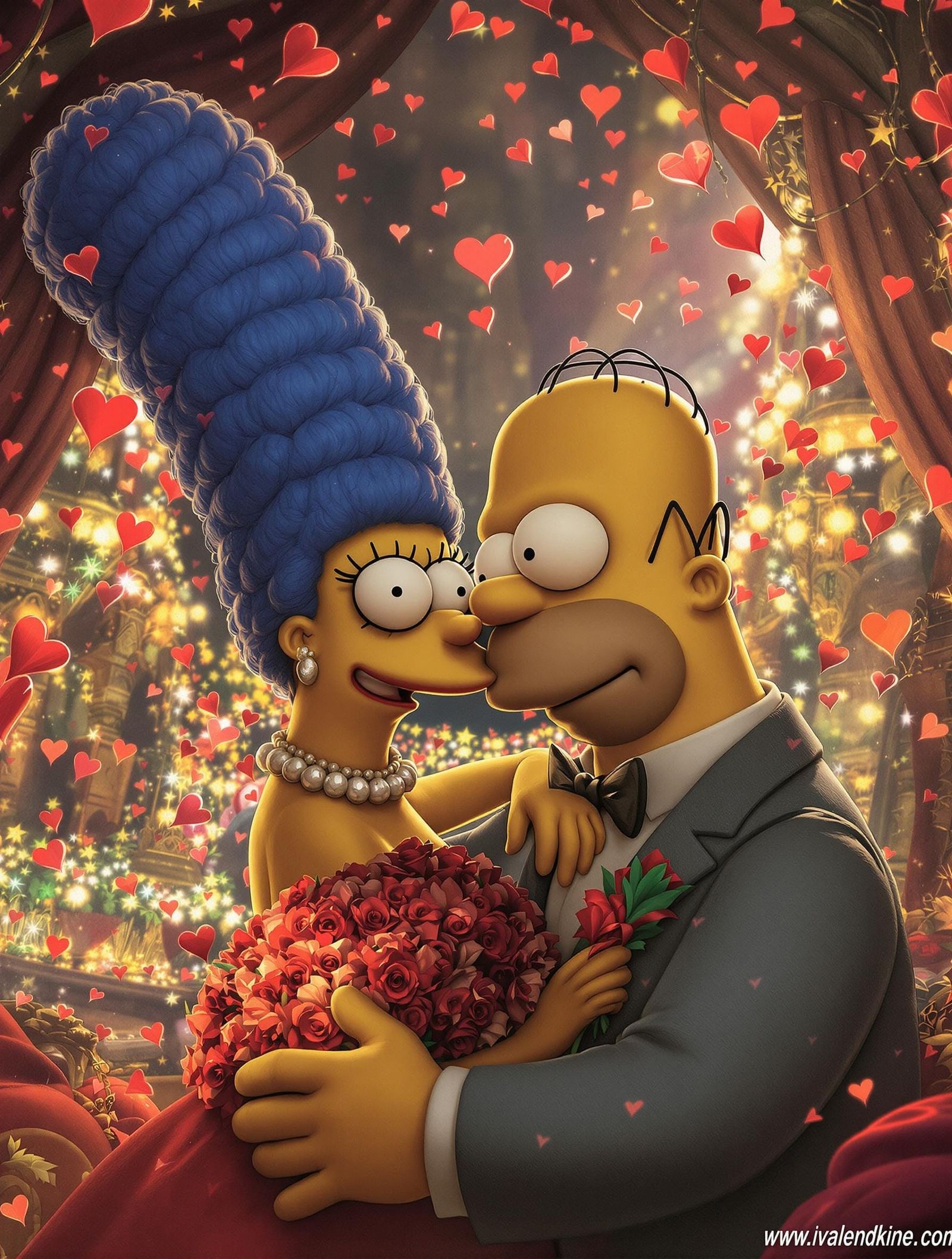 Romantic Homer Simpson and Marge in a Stunning Dig... - AI Art