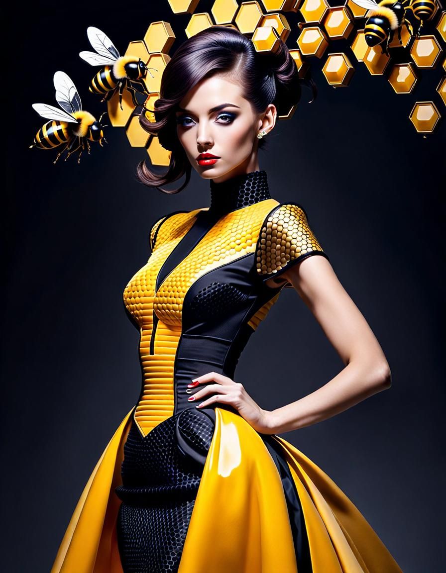 Bumblebee Chic - AI Generated Artwork - NightCafe Creator