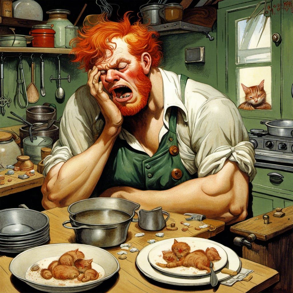 Sad Angry Cat Man - AI Generated Artwork - NightCafe Creator