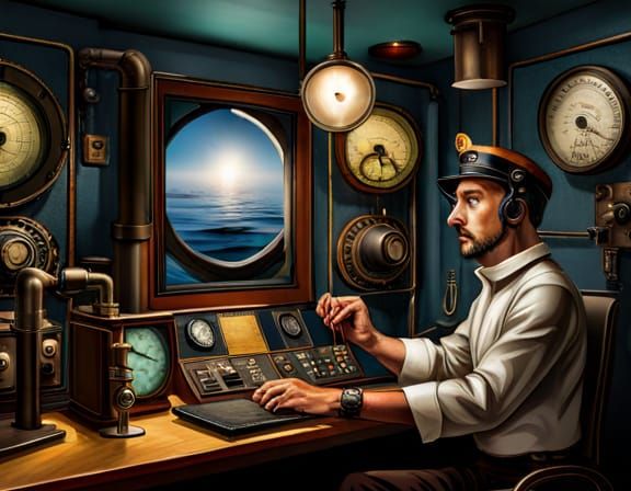 Submarine Radioman at Radio Station - AI Generated Artwork - NightCafe ...