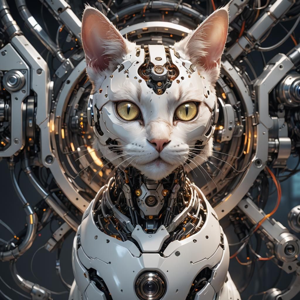 cyborg cat - AI Generated Artwork - NightCafe Creator