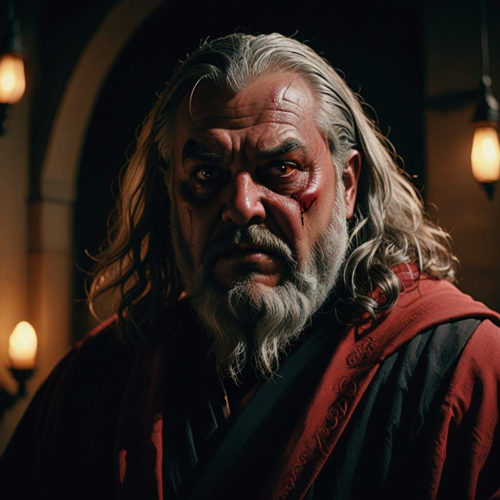 Hyperrealistic Demon Portrait with Red Eyes - AI Art