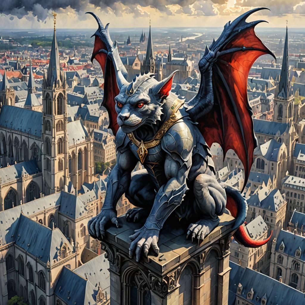 Gargoyle Guardian: Protector of the Cathedral - AI Generated Artwork ...