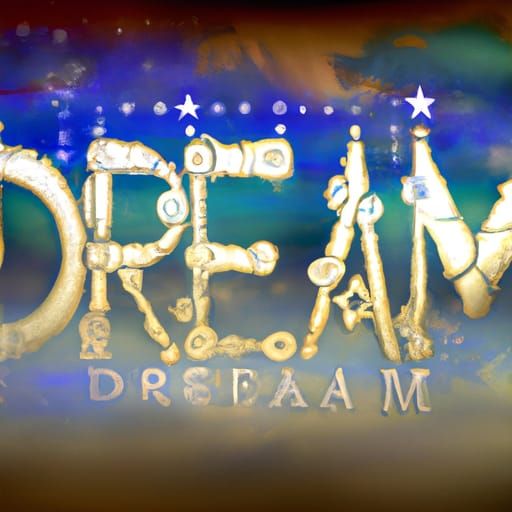 Insanely detailed, the word dream written in the stars, full view, no ...