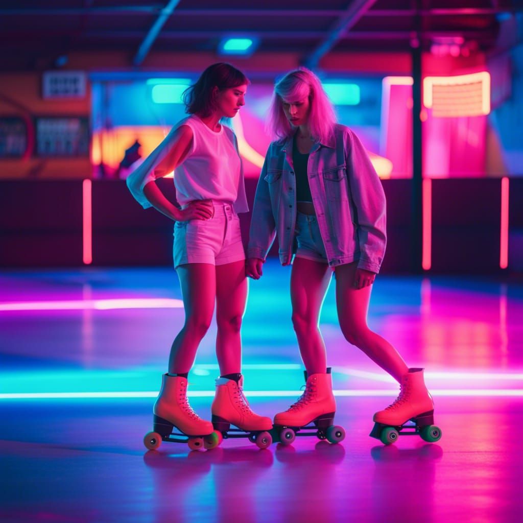 Roller Rink Date - AI Generated Artwork - NightCafe Creator