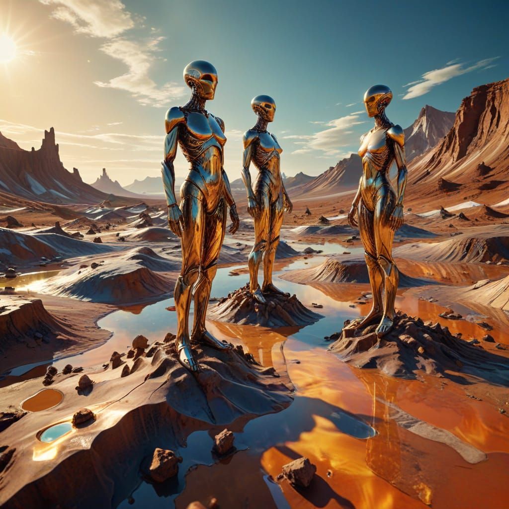 Glass humanoid statues - Glass humanoid statues