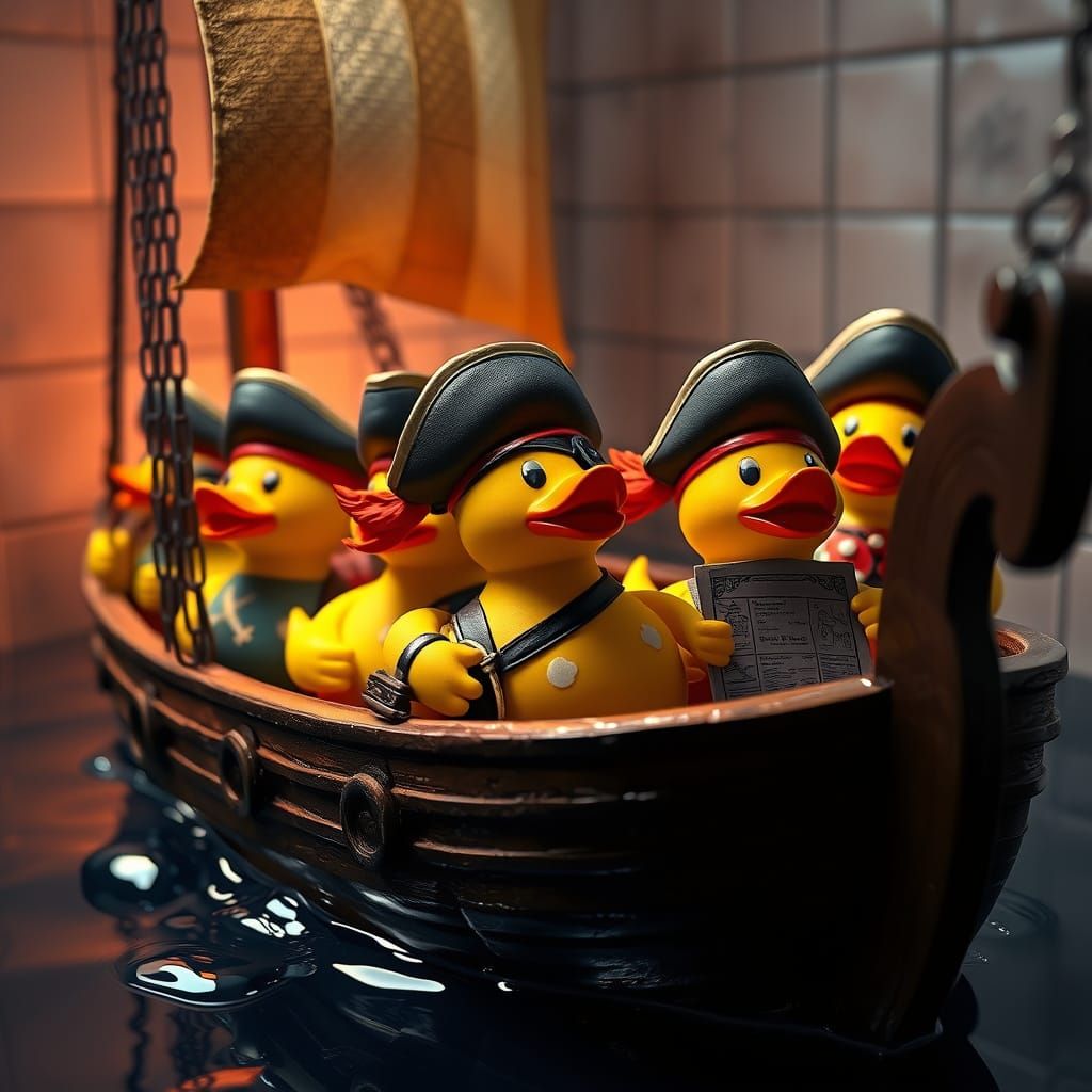 Pirate Ducks on a High-Seas Adventure"