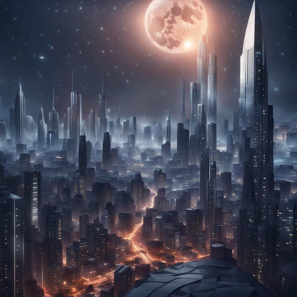 Futuristic city landscape - AI Generated Artwork - NightCafe Creator