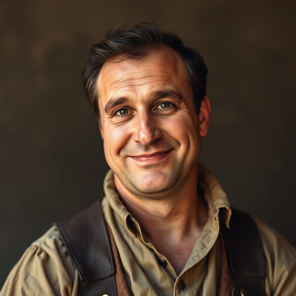 Regency Peasant Portrait with Kind Smile - AI Art