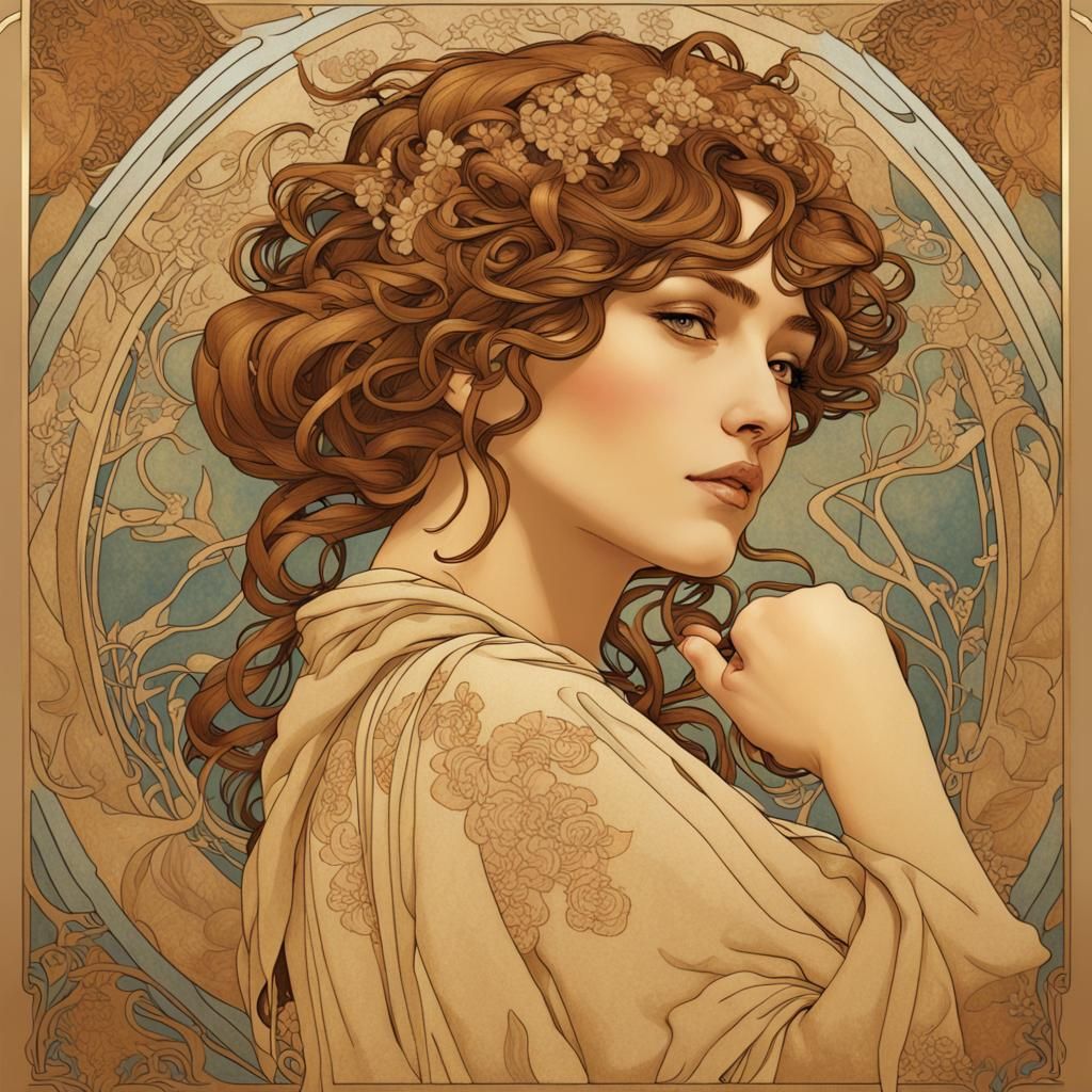 Art Neveau Woman 3 - AI Generated Artwork - NightCafe Creator
