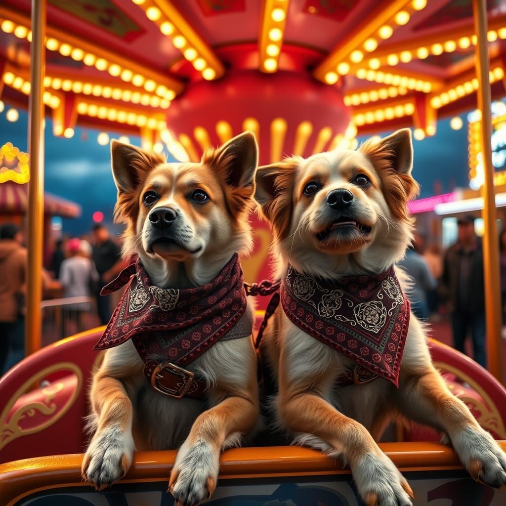 a male dog and a female dog wearing Calgary Stampede-inspired western ...