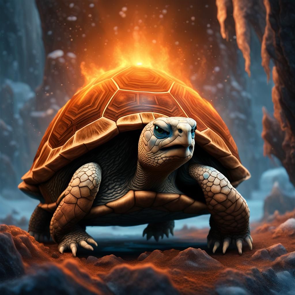 Creature feature eye An epic creature scene. A frosty tortoise that ...