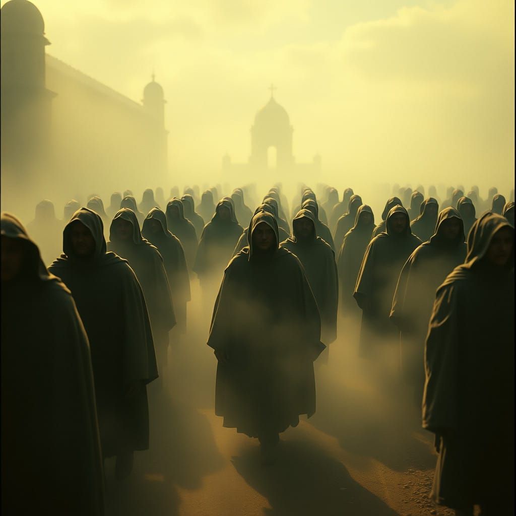 God's Crusading Legion Emerges From Golden Light - AI Art