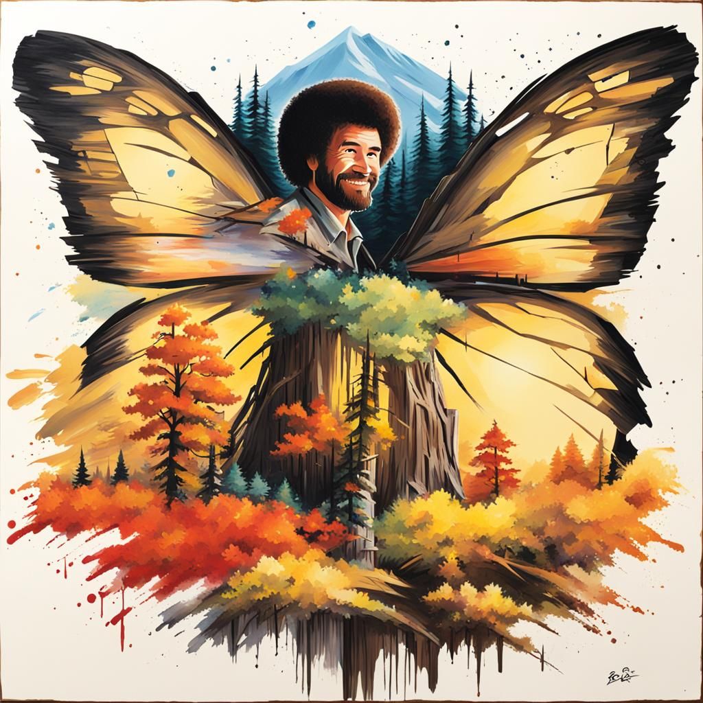 In memory of Bob Ross - AI Generated Artwork - NightCafe Creator