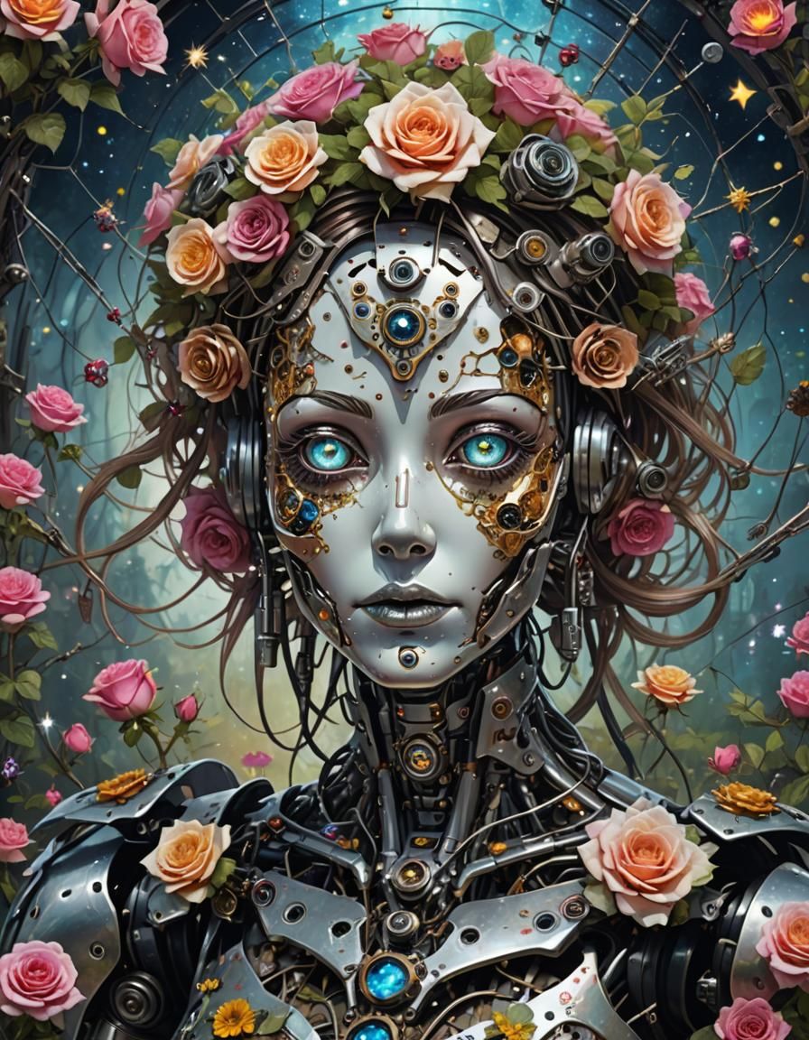 (beautiful hyper detailed aesthetic artwork of a defective broken ...