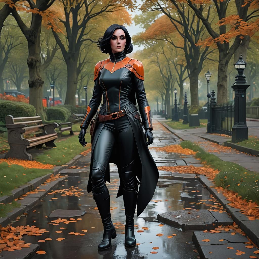Elastigirl is a Goth warden dressed in black leather and black knee ...
