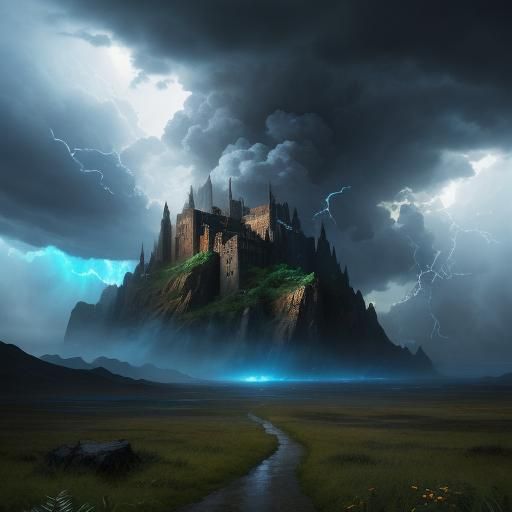 Thunder Castle - AI Generated Artwork - NightCafe Creator