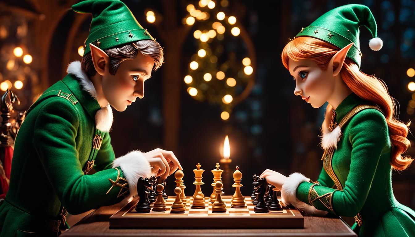 Elves Playing Chess - AI Generated Artwork - NightCafe Creator