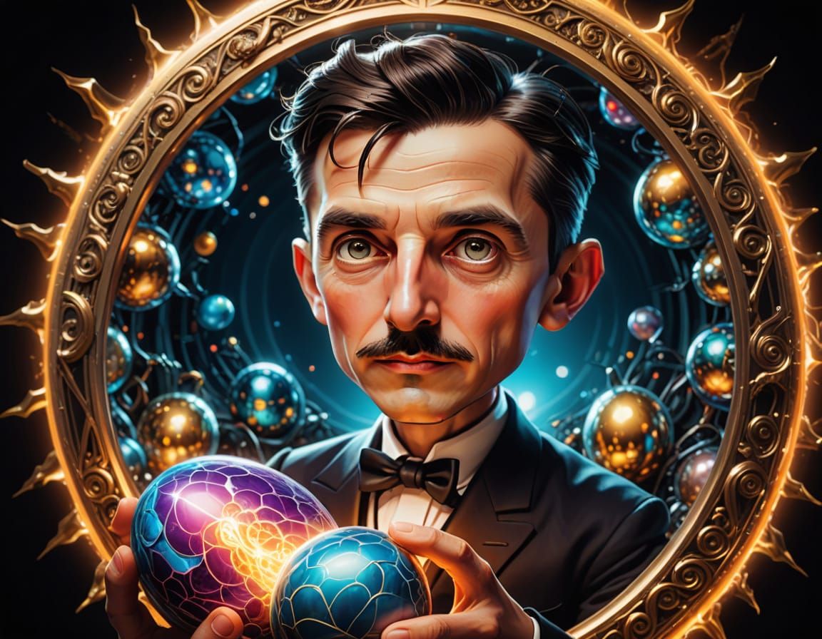Abstract egg design Nikola Tesla - Surreal Tesla Masterpiece...