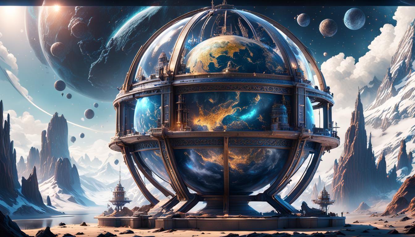 in a space globe - AI Generated Artwork - NightCafe Creator