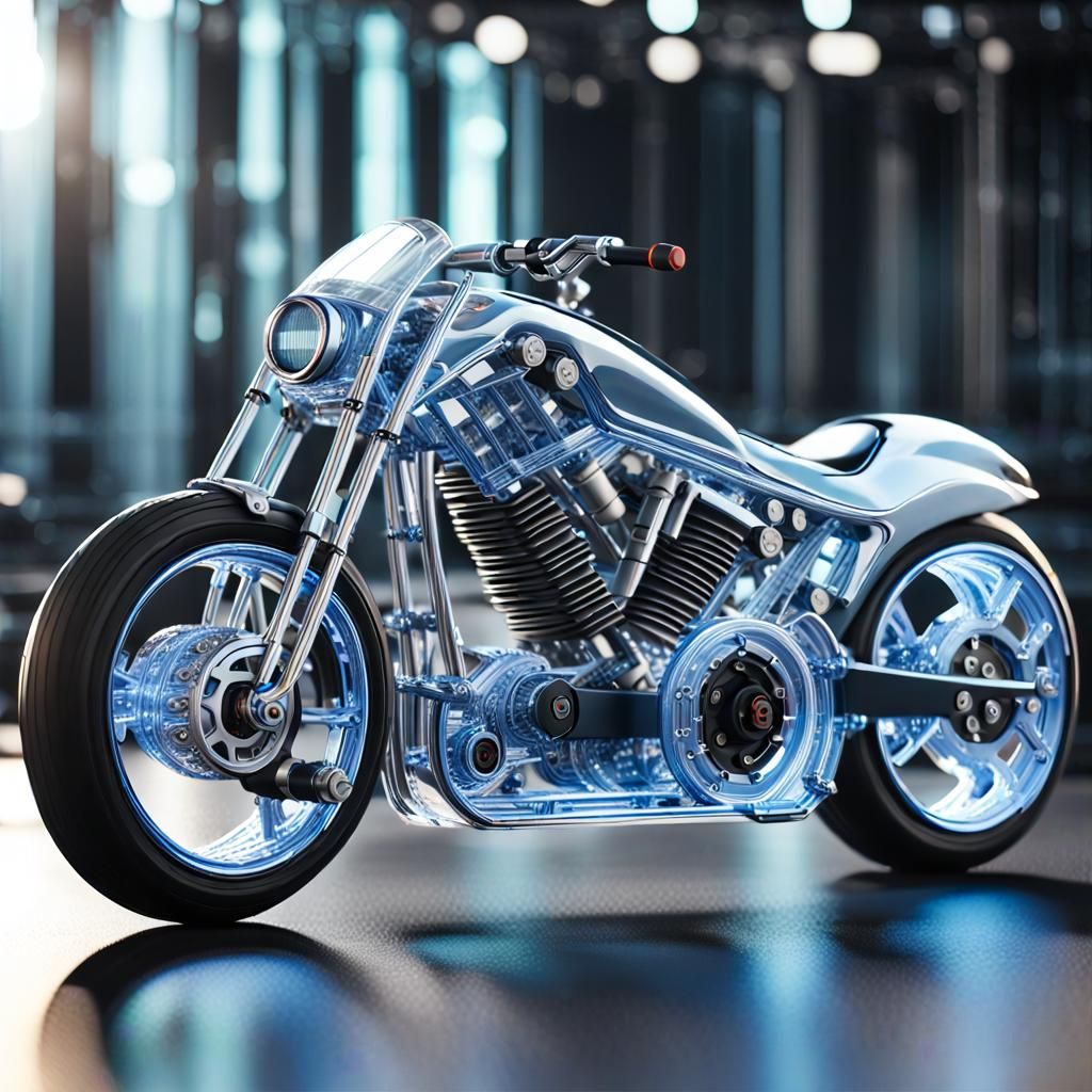 Glass Motorcycle - AI Generated Artwork - NightCafe Creator