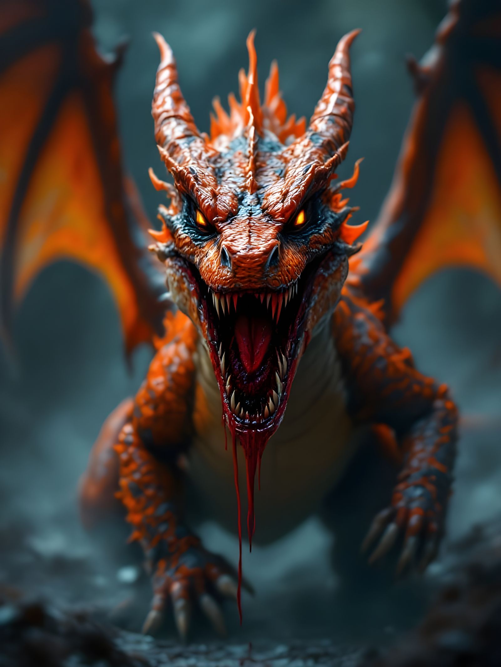 Bloodstained Charizard in Hyper-Realistically Deta... - AI Art