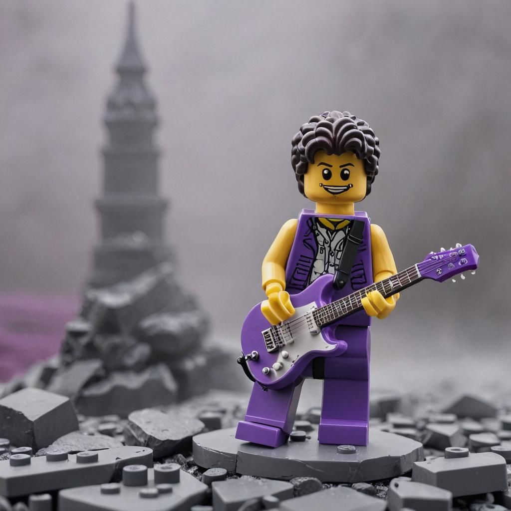 Lego Minifigure: rock guitarist! - AI Generated Artwork - NightCafe Creator