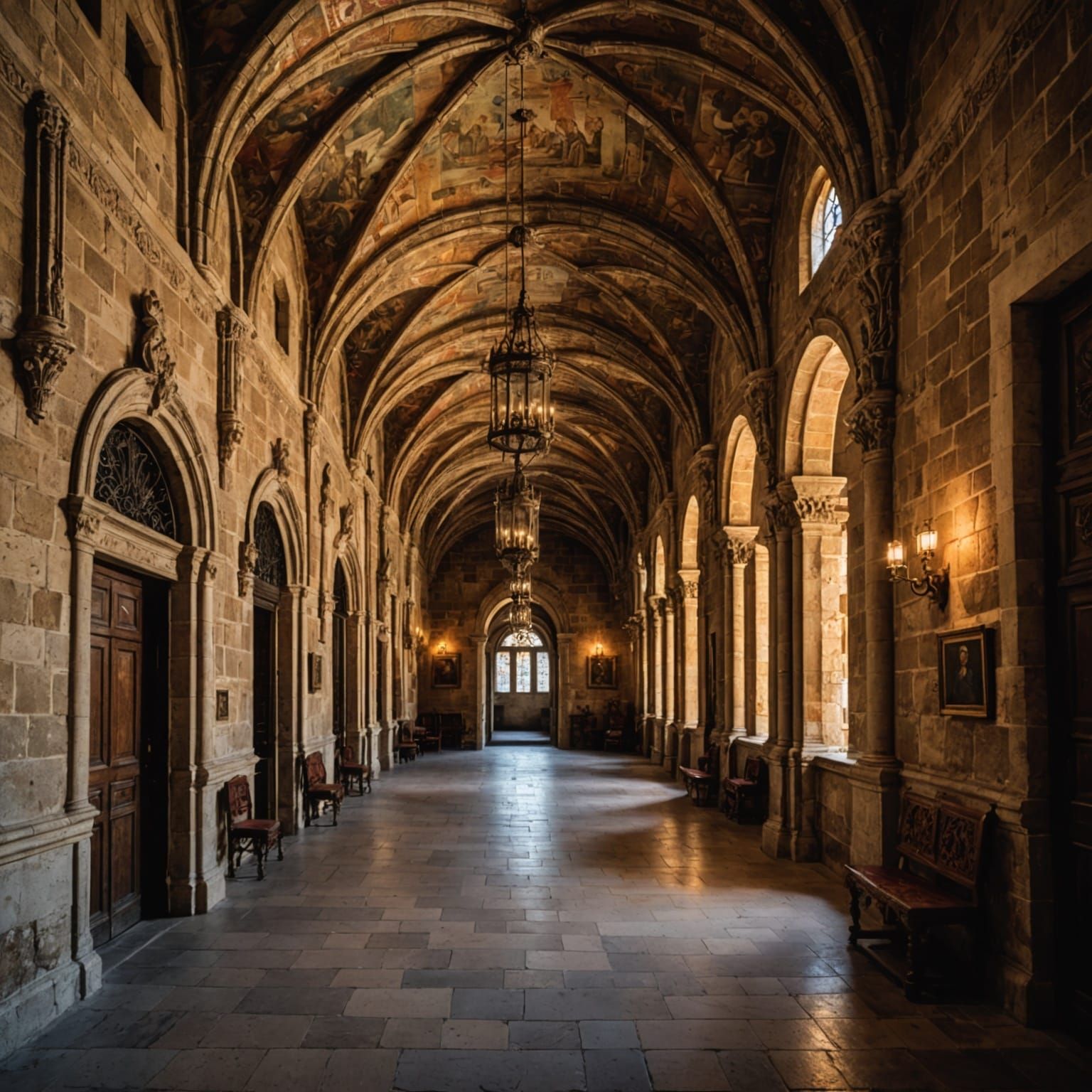 Medieval Castle Interior in Hyperrealistic Detail - AI Art