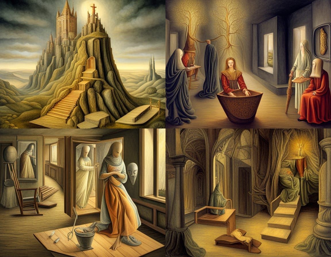 Biblical Christian art by Remedios Varo - AI Generated Artwork ...