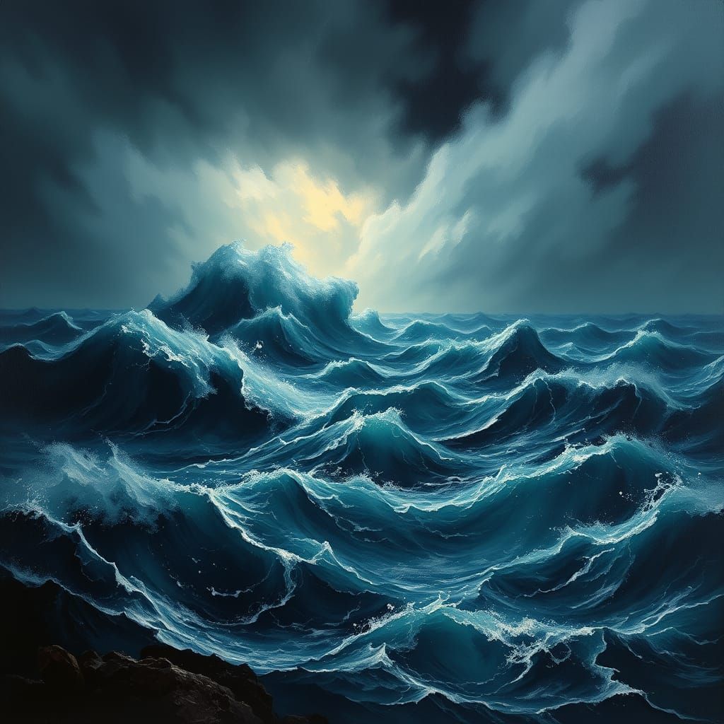 ocean in huge storm with lighting - Dramatic Ocean Stormscap...