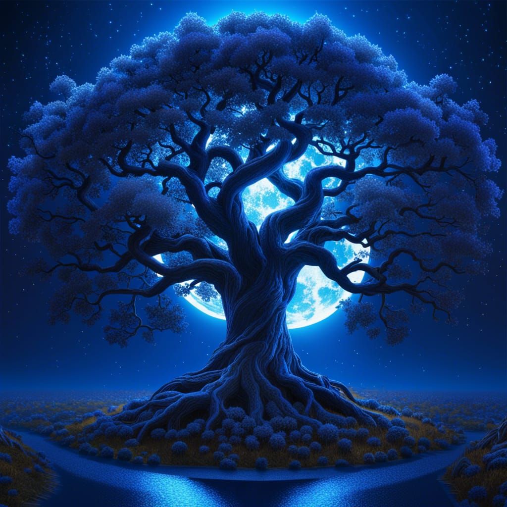 Blue Tree Of Life - AI Generated Artwork - NightCafe Creator