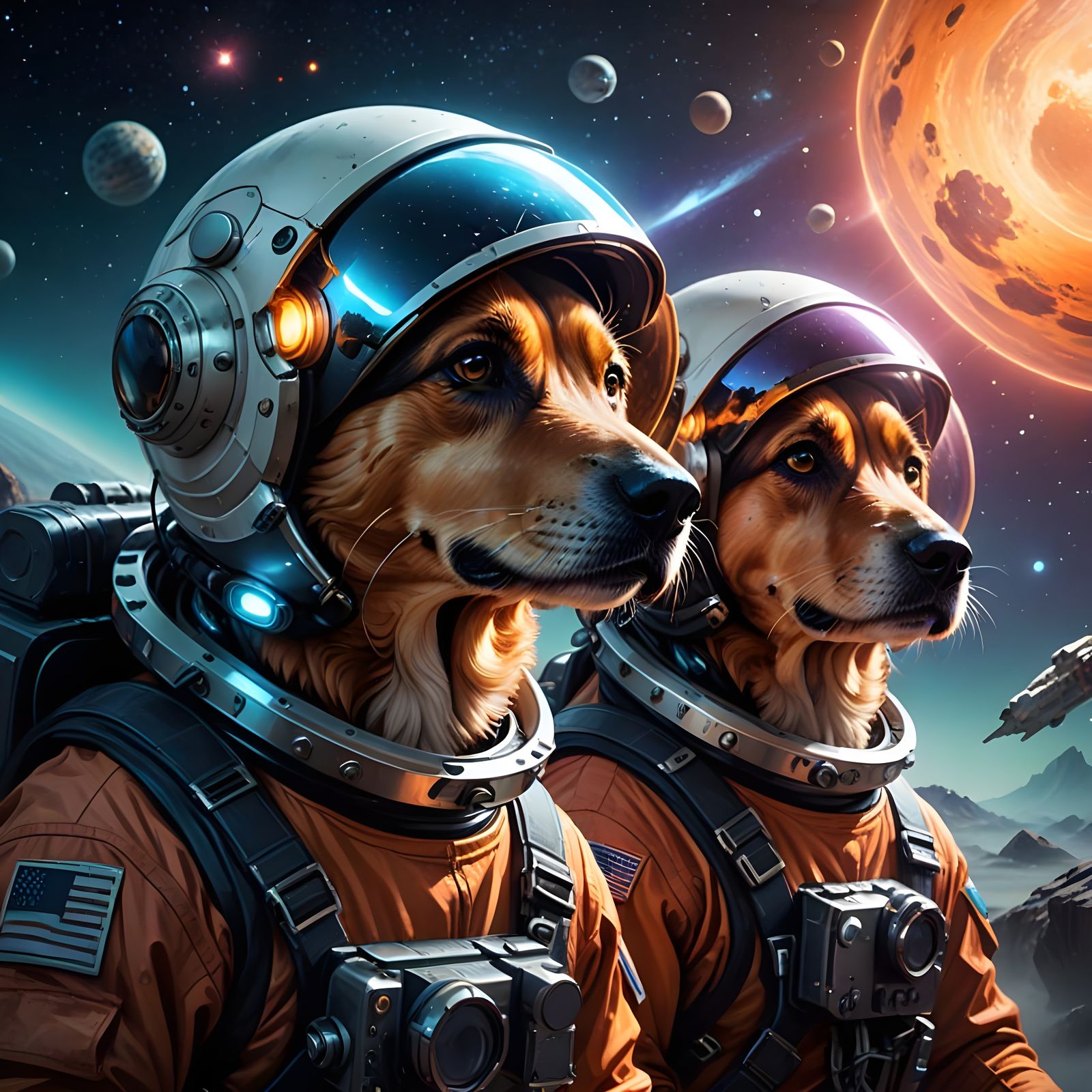 Astro dogs - Canine Cosmonauts Explore the Cosmos