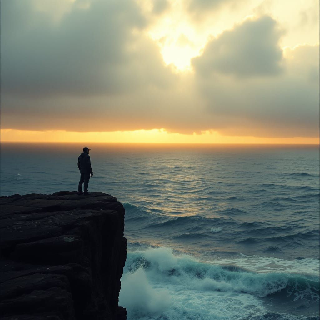 cielo aesthetic - Dreamlike Cliffside Scene in Cinematic Sty...