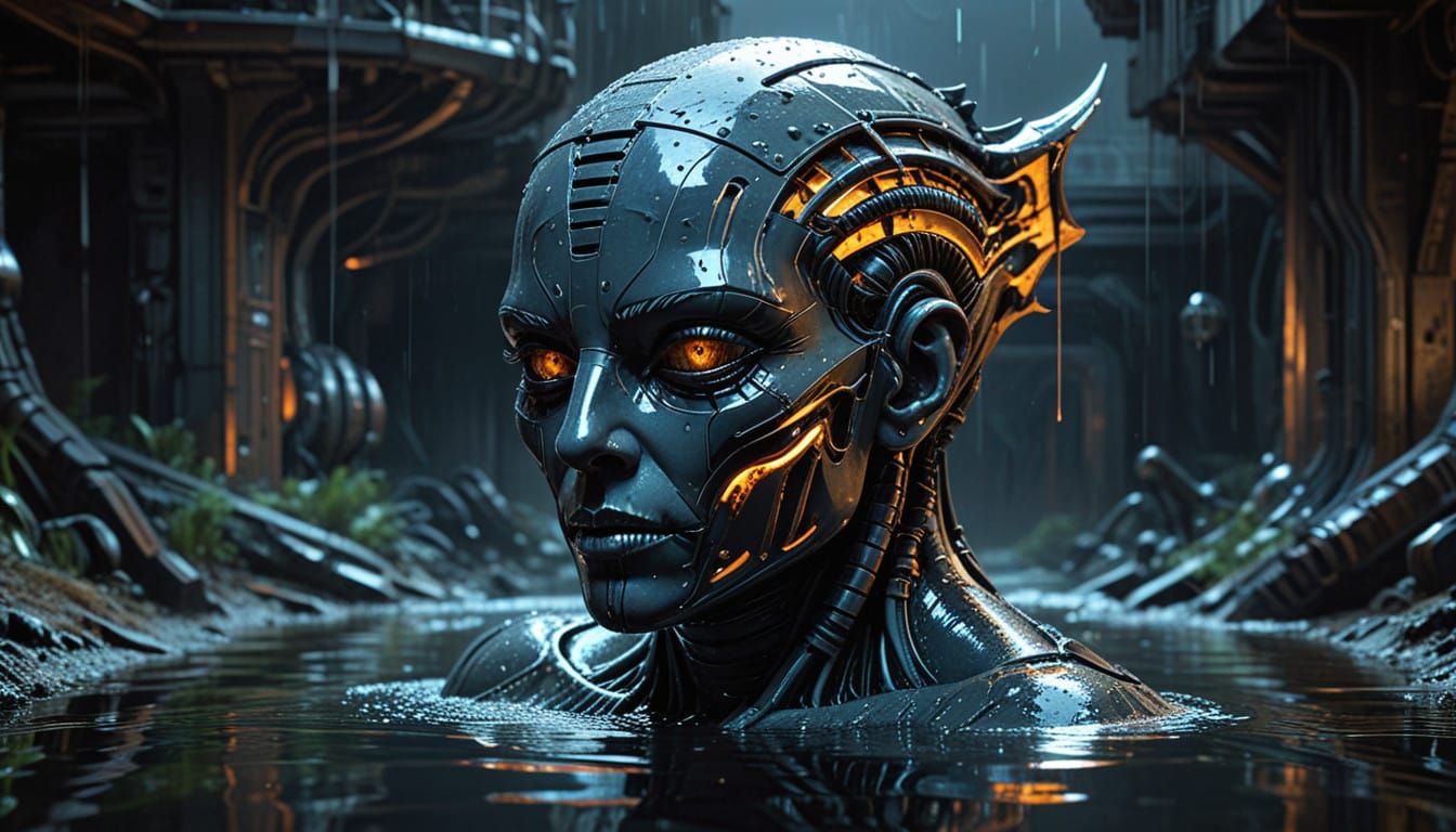 Robotic Bathhouse: Oil Bath - Distorted Pop-Tart Portrait in...