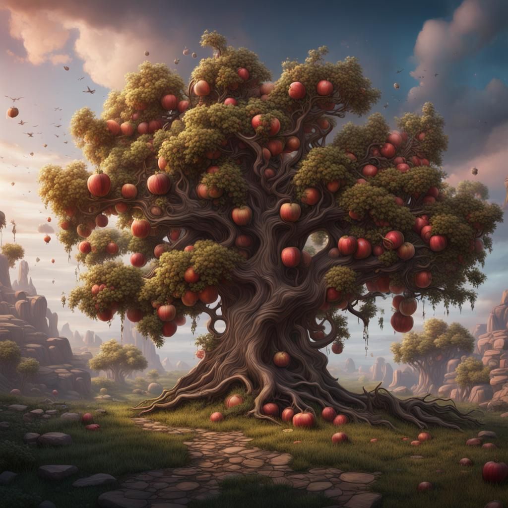 Like a granade apple tree - AI Generated Artwork - NightCafe Creator