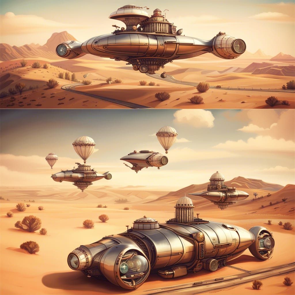Steampunk airship base - AI Generated Artwork - NightCafe Creator